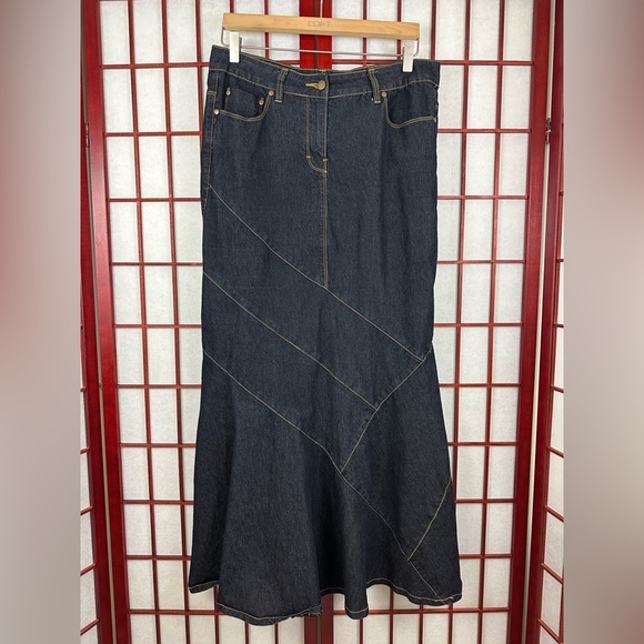 Bisou Bisou | Skirts | Y2k Bisou Bisou Dark Wash Denim Mermaid Maxi ...